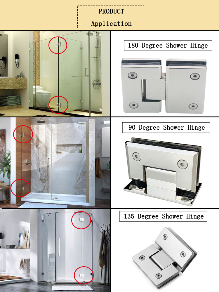 Customization Stainless Steel For Glass To Glass Door Shower Screen Hinges Wall To Glass Framed ...