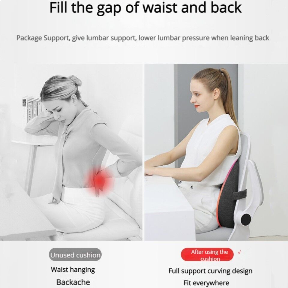 Fashion Back Pain Relief Pillow Memory Foam Lumbar Cushions Back Support Lumbar Pillow For ...