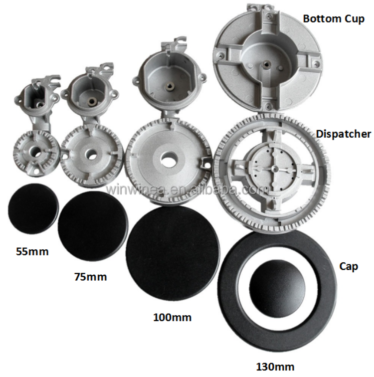 Gas Cooker Parts Burner Sets Stove Kap And Dispatcher And Bottom Cup ...