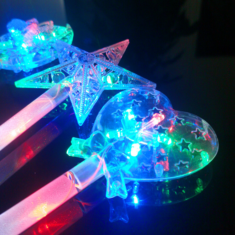 Easter Led Flashing Stick Children Girls Fairy Magic Wand Sticks Light Up Five-pointed Star ...