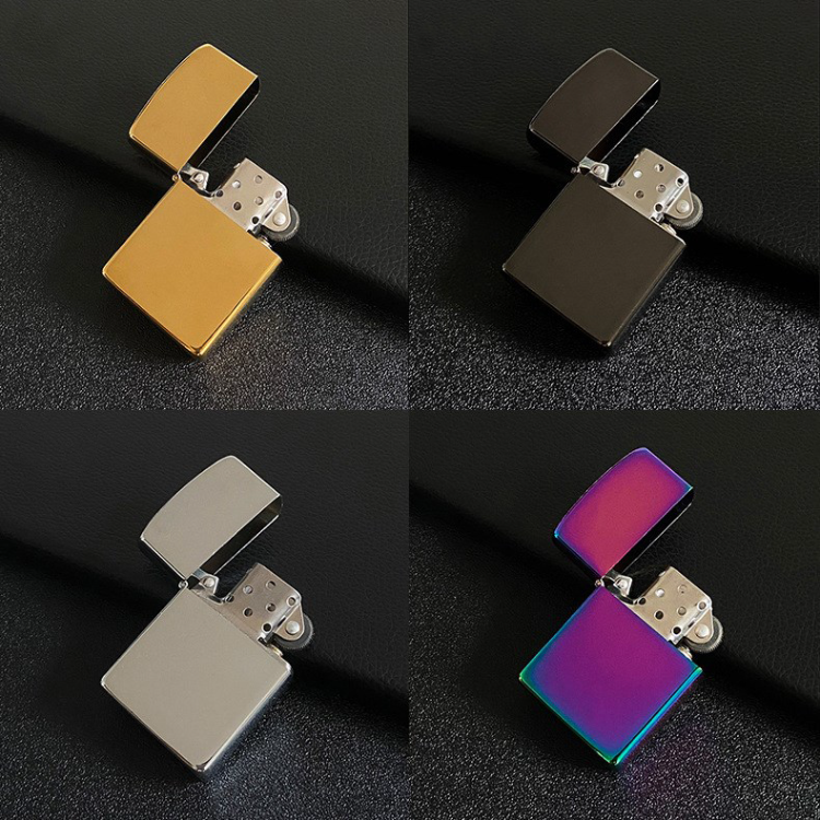 Metal Shell Cigarette Lighter Black Gold Custom Logo Advertising ...