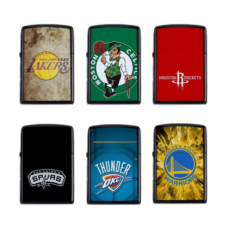 Metal Shell Cigarette Lighter Black Gold Custom Logo Advertising ...