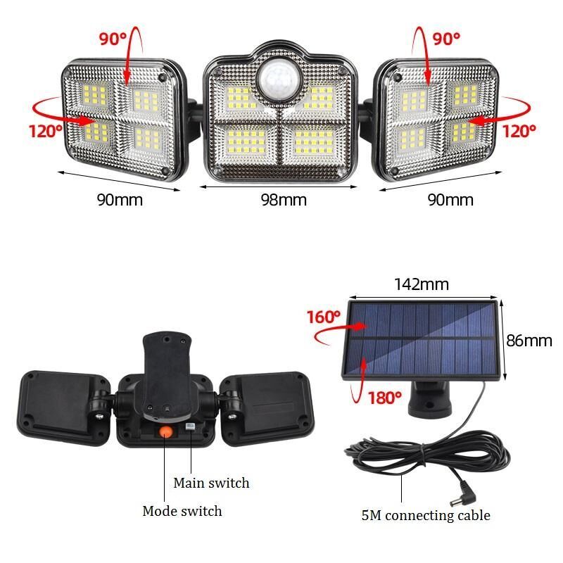Buy Wholesale China Anbosunny Waterproof 3 Head Led Solar Lighting ...