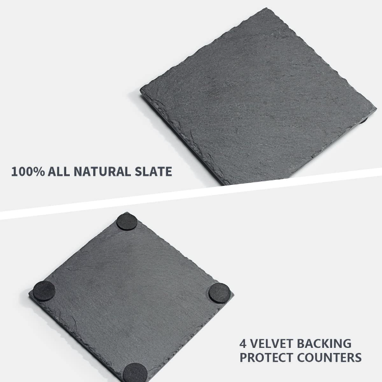 Buy Wholesale China Wholesale-slate-coaster Square 10cm Natural Slate ...