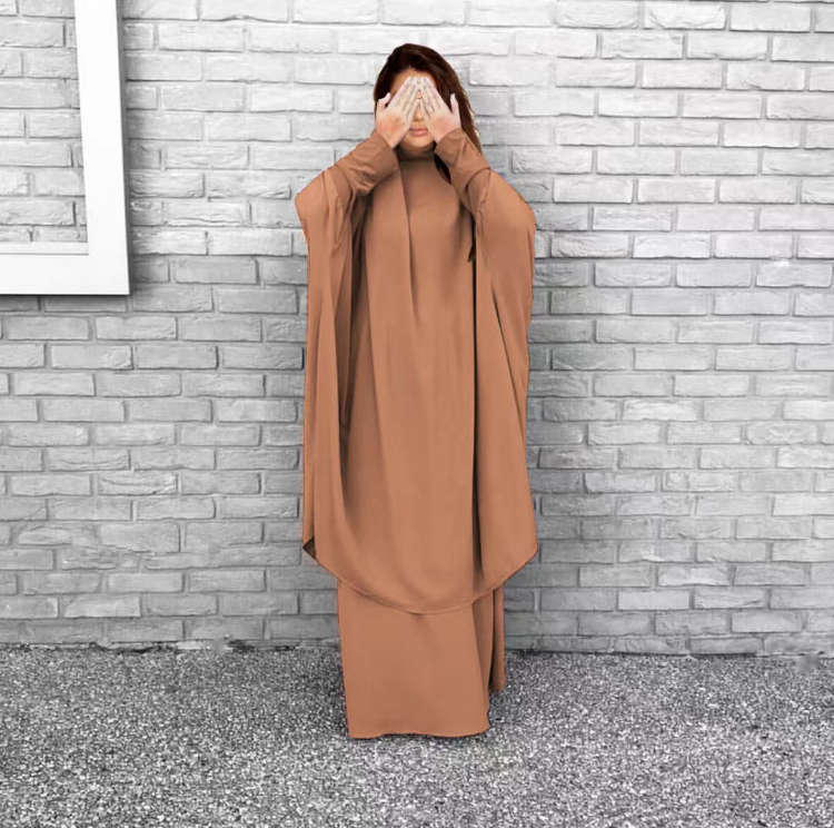 Jilbab 2 Pieces Abaya Muslim Dress Women Khimar Prayer Dress Muslim ...