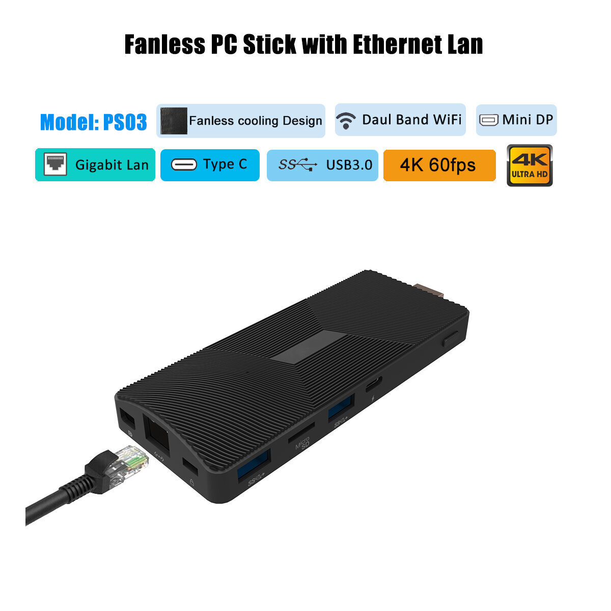 Buy Wholesale China Fanless Pc Stick With Ethernet Lan Port Dual Band 2 ...