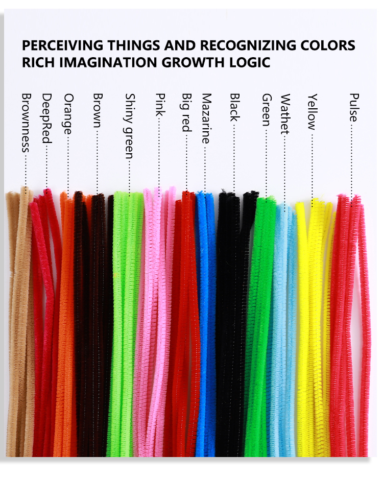 1000pcs Multicolour 3mm Soft Fuzzy Sticks Wire Chenille Stems Craft ...