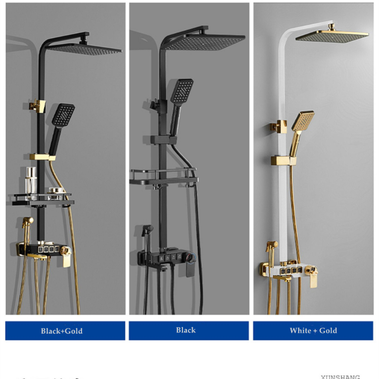 Muxin Hot Cold Shower Set Brass Smart Thermostatic System Shower Spa ...