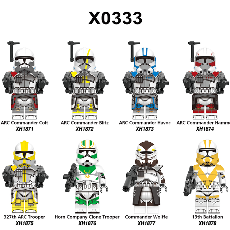 X0333 X0327 Star Clone Trooper Arc Commander Rex Cody Hunter Jesse Wars ...