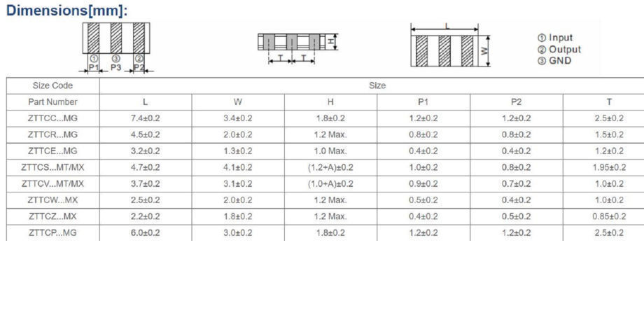 Smd Ceramic Resonator With Size 4.5*2.0*1.2mm Zttcr Ceramic Resonator ...