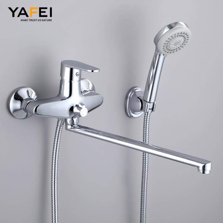 Bathroom Accessories Brass Shower Faucet Set Long Neck Shower Mixer Tap ...