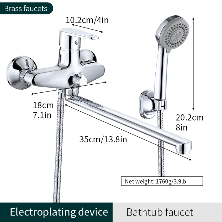 Bathroom Accessories Brass Shower Faucet Set Long Neck Shower Mixer Tap ...