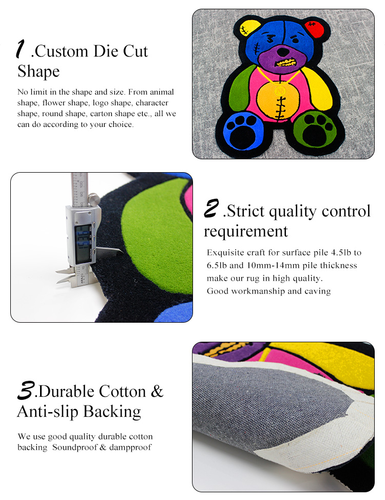 Custom Carpet Cute Shape Design Logo Rug Character Anime Handmade Die ...