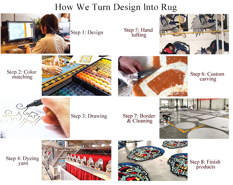 Custom Carpet Cute Shape Design Logo Rug Character Anime Handmade Die ...