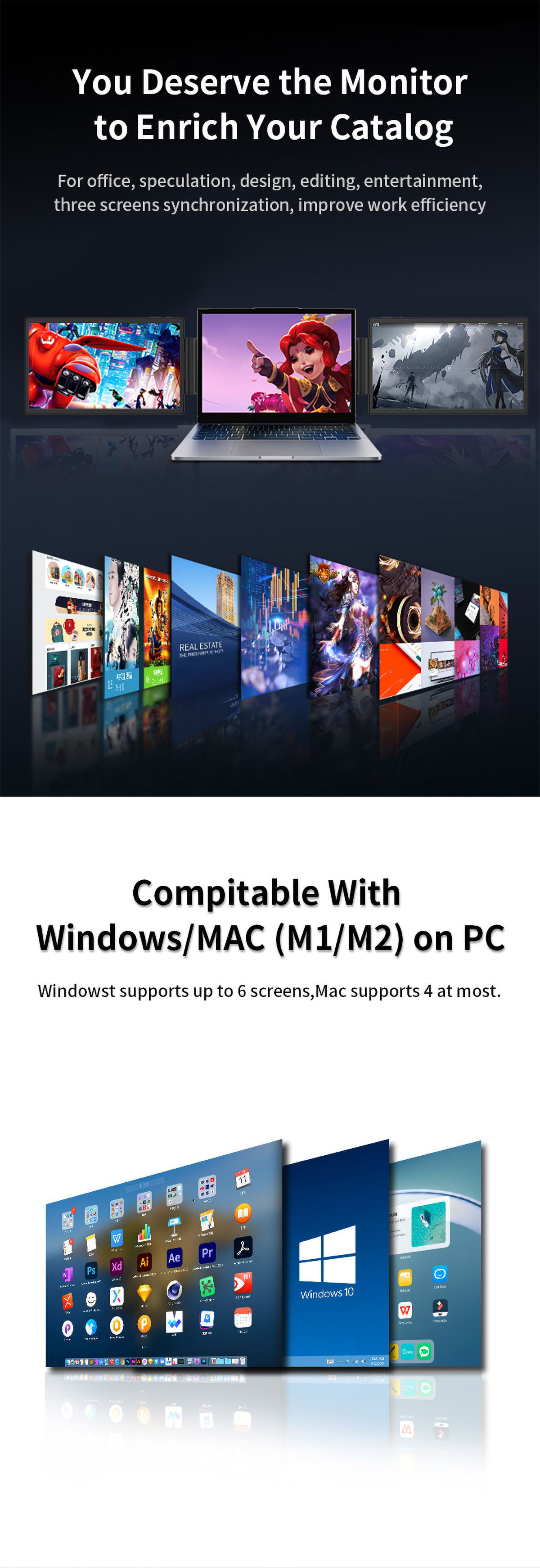 Buy Wholesale China Nello 1080p Resolution Portable Monitor Fhd Hdr 12 ...