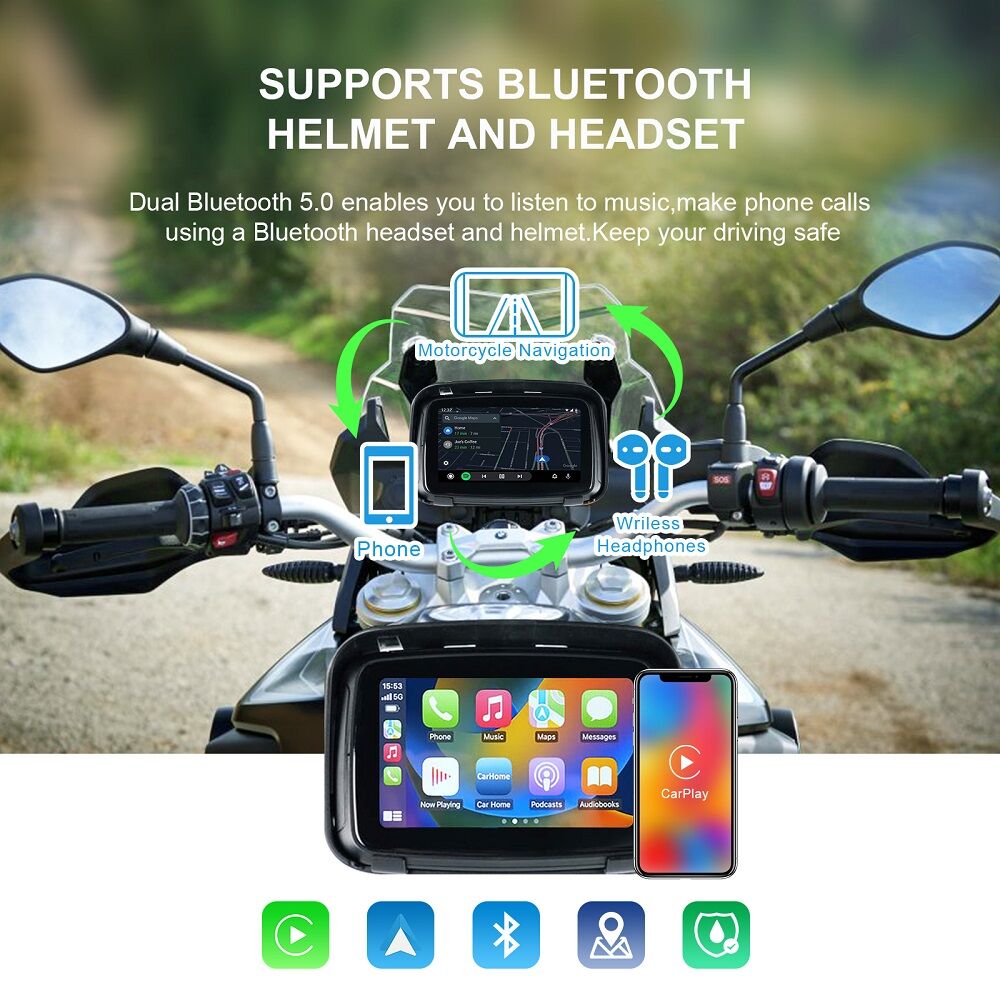 Buy Wholesale China Carabc 5 Inch Motorcycle Wireless Apple Carplay ...