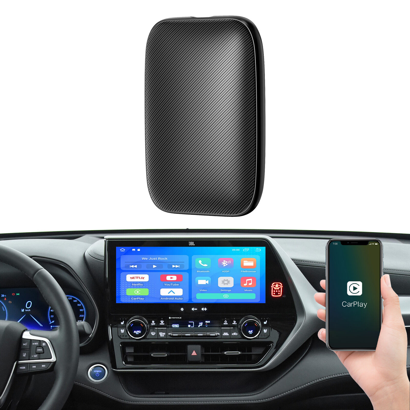 Compre Carabc Android 11 Sem Fio Carplay Ai Box Android Auto Adaptador Qcm 4-core Android ...