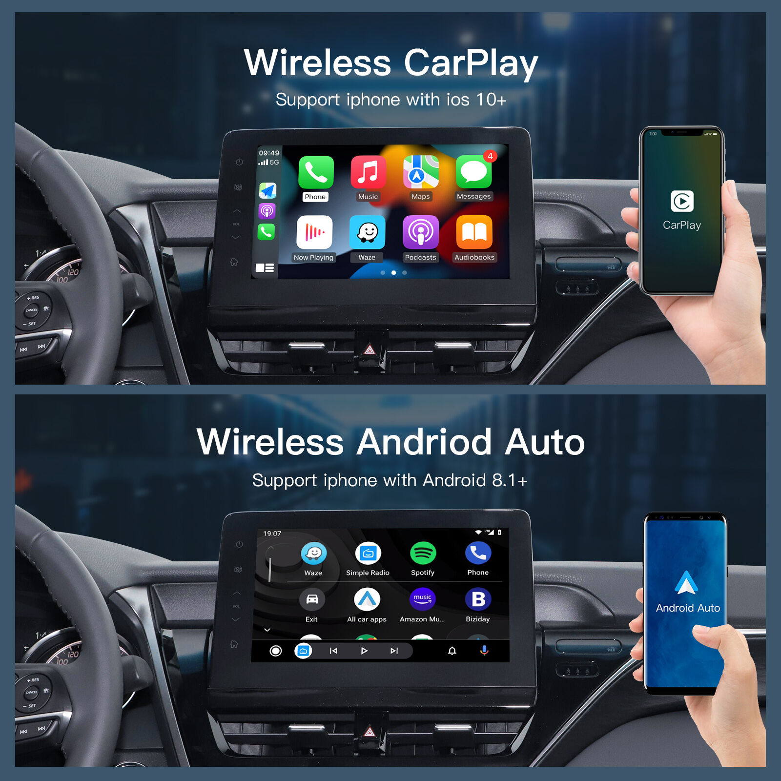 Buy Wholesale China Carabc Android 11 Wireless Carplay Ai Box Android Auto Adapter Qcm 4-core ...