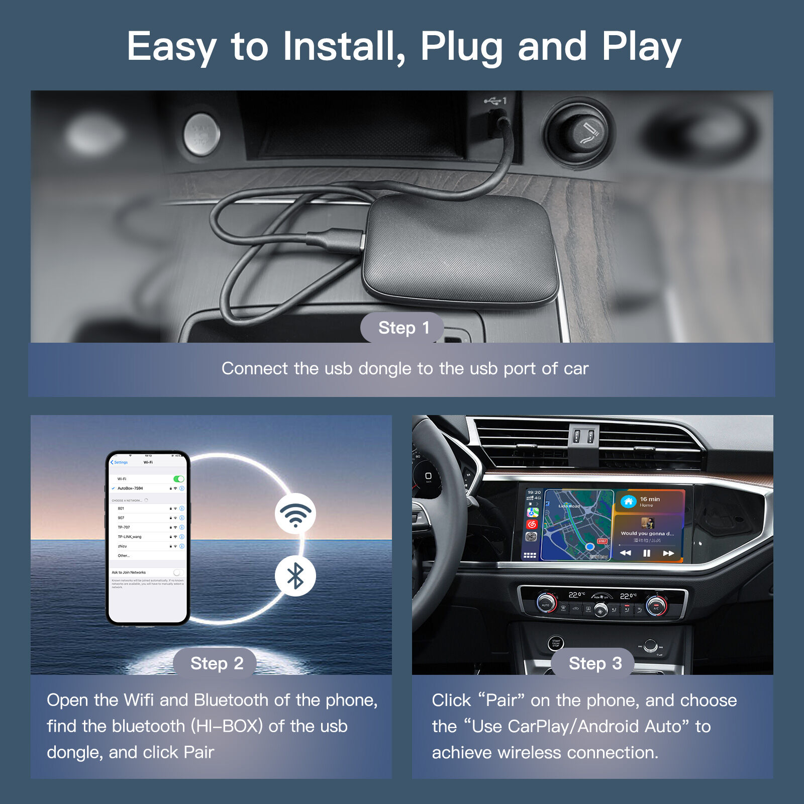 Buy Wholesale China Carabc Android 11 Wireless Carplay Ai Box Android Auto Adapter Qcm 4-core ...