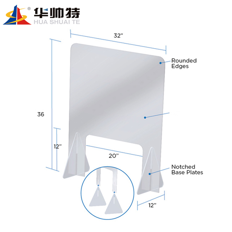Protection Partition Glass Sheet Barrier Desktop Plastic Sneeze Guard ...