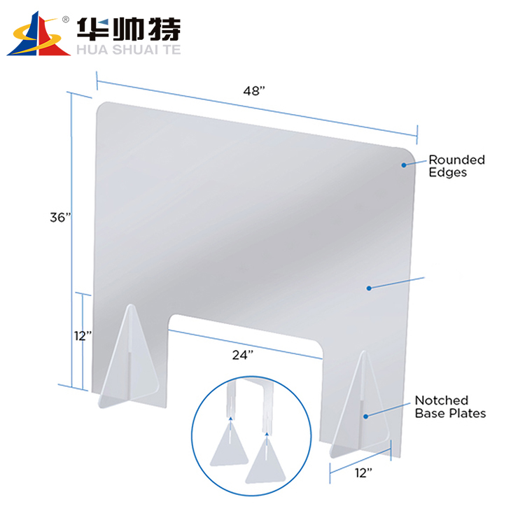 Huashuaite Custom Desktop Protective Shield Cashier Protection Acrylic ...