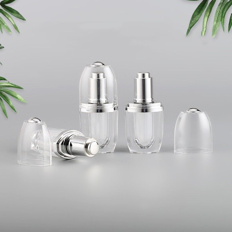 5ml 10ml 20ml Acrylic Flat Shape Bottle With Dropper Cap For Cosmetic ...