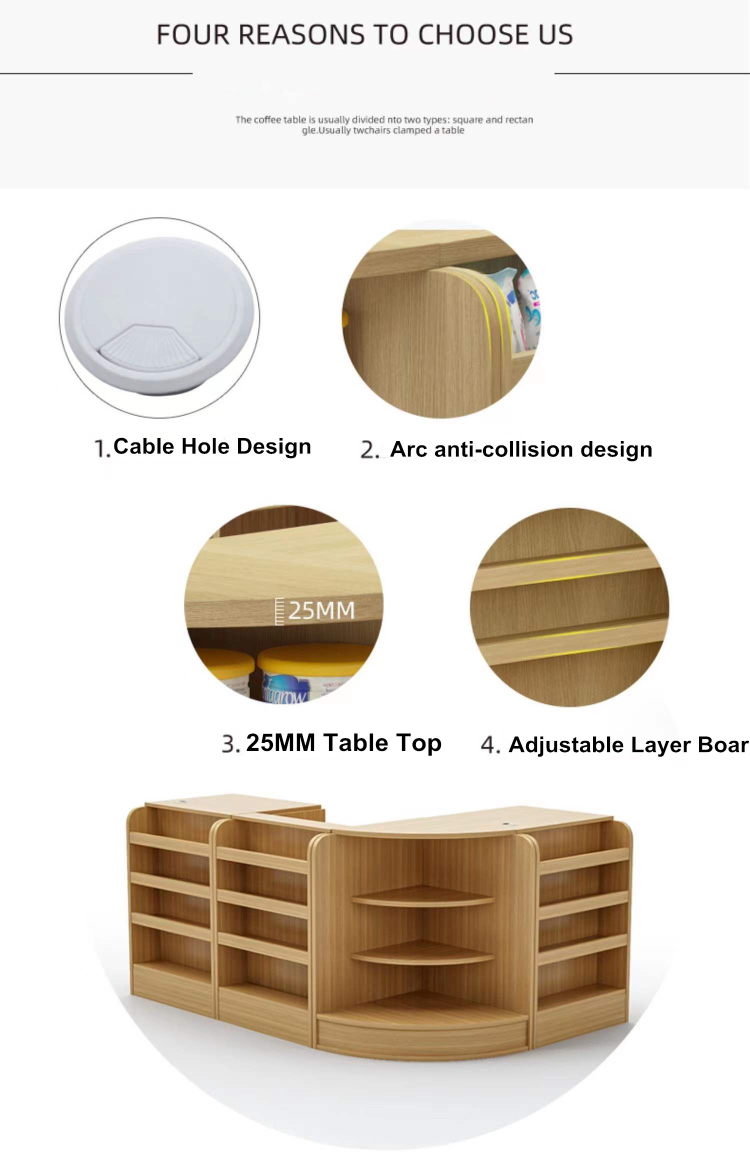 Grocery Marble Table Top Checkout Counter Cashier Desk Fireproof And ...