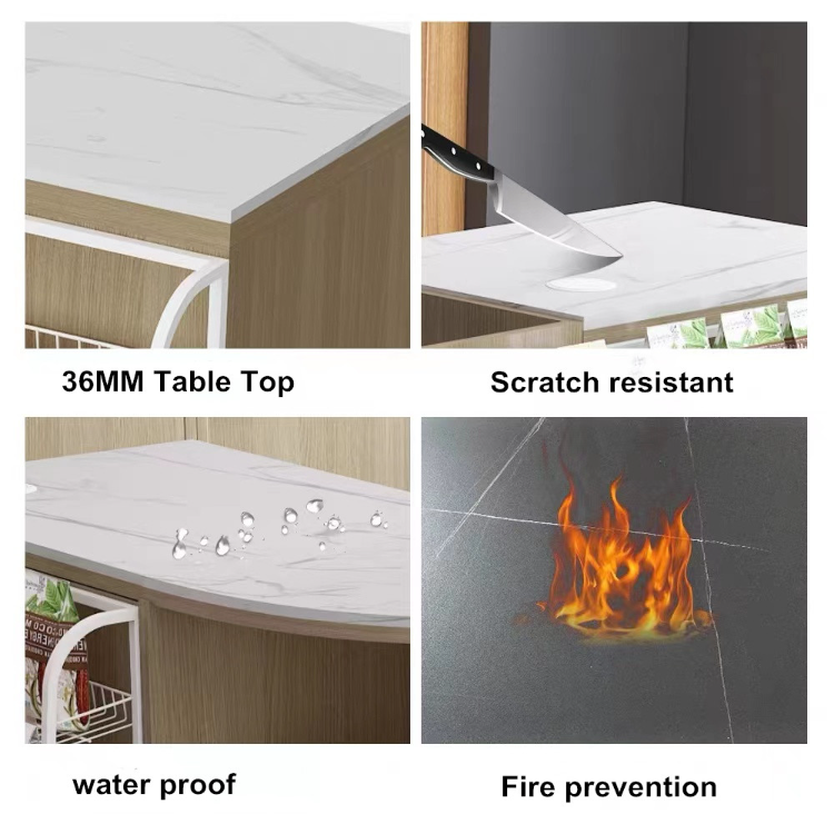 Grocery Marble Table Top Checkout Counter Cashier Desk Fireproof And ...