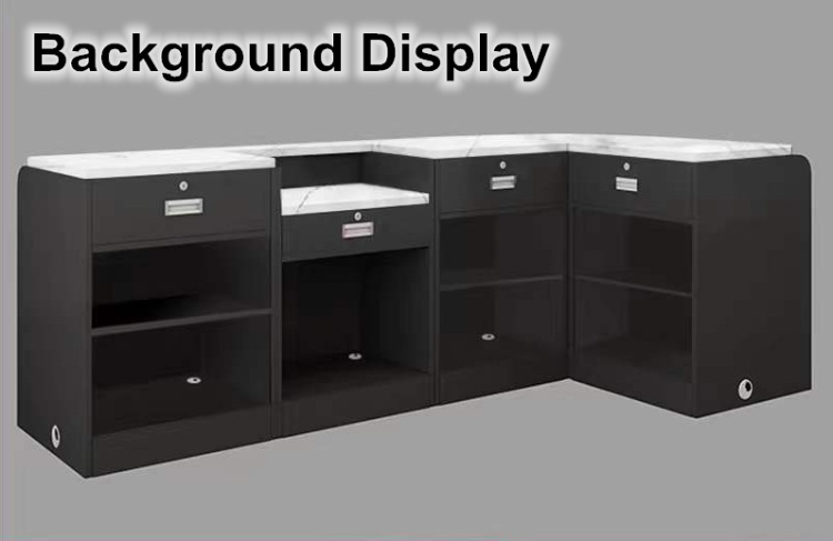 Grocery Marble Table Top Checkout Counter Cashier Desk Fireproof And ...