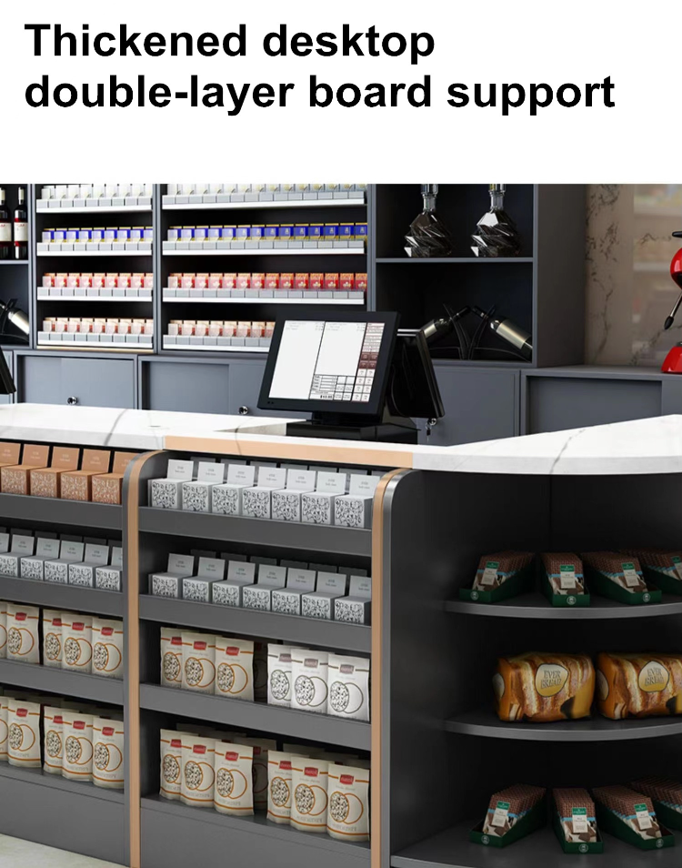 Grocery Marble Table Top Checkout Counter Cashier Desk Fireproof And ...