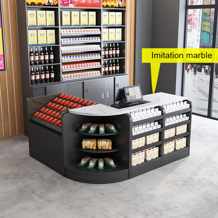 Grocery Marble Table Top Checkout Counter Cashier Desk Fireproof And ...