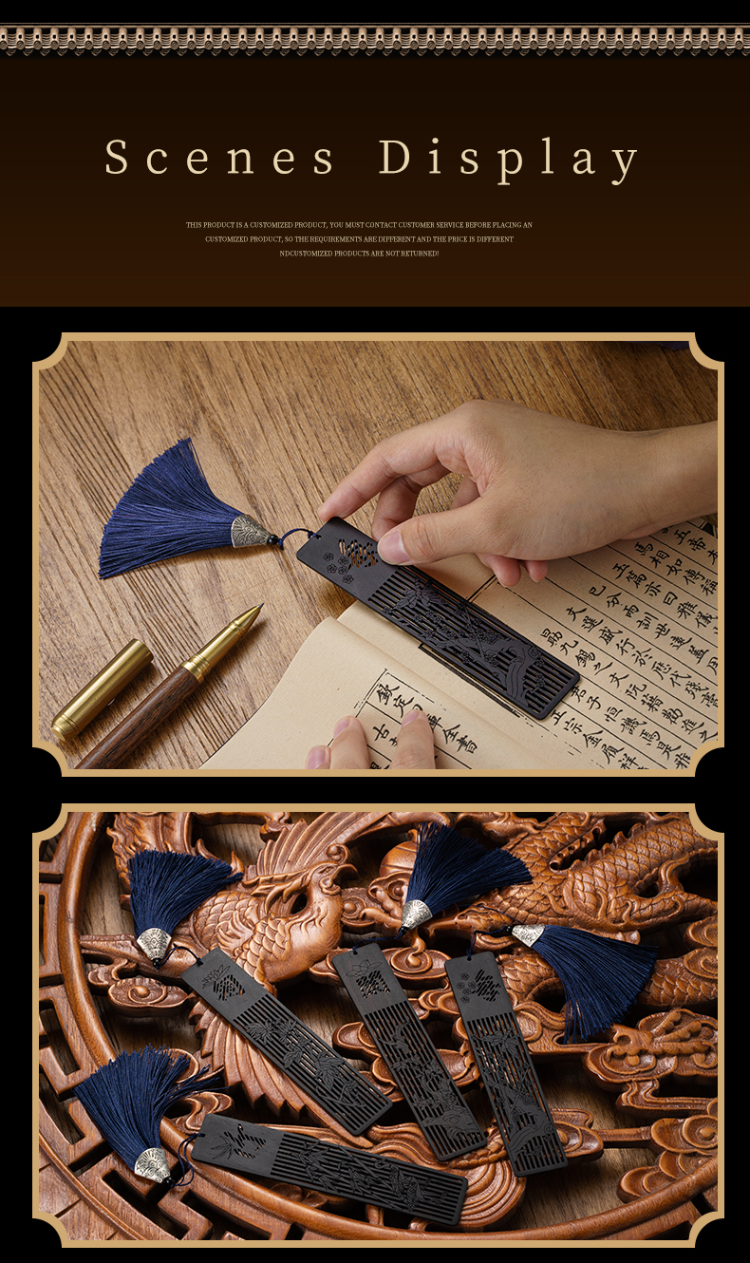 Buy Wholesale China Chinese Style Custom Bookmarks Wood Personalised ...