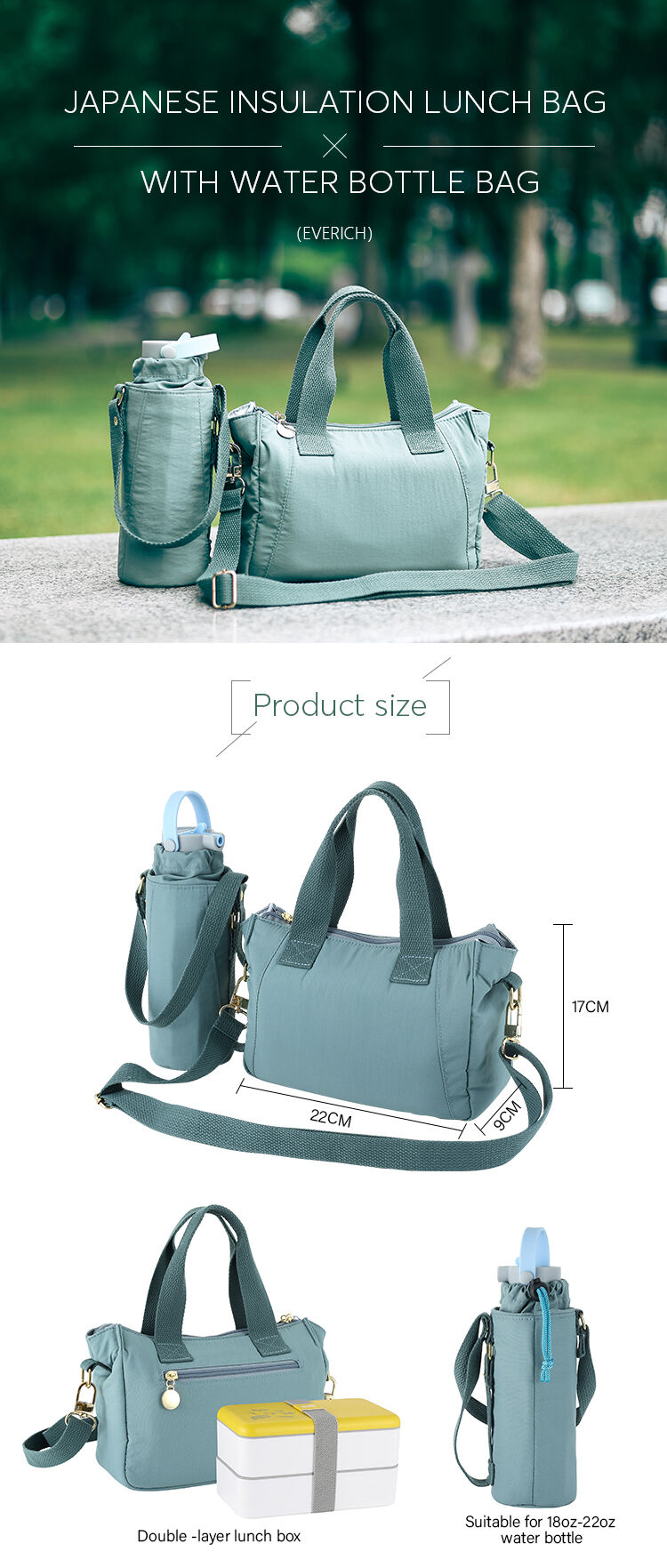 Wholesale Odm 3-layer Insulated Lunch Bag With Water Bottle Bag For ...
