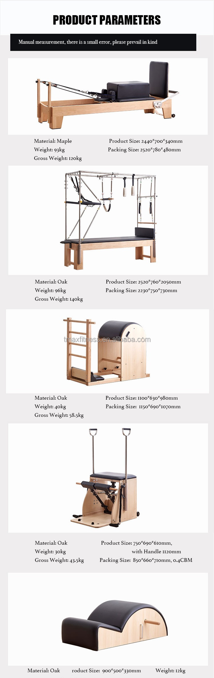 Buy Wholesale China Tmax Solid Wood Maple 5-piece Set Pilates Equipment ...