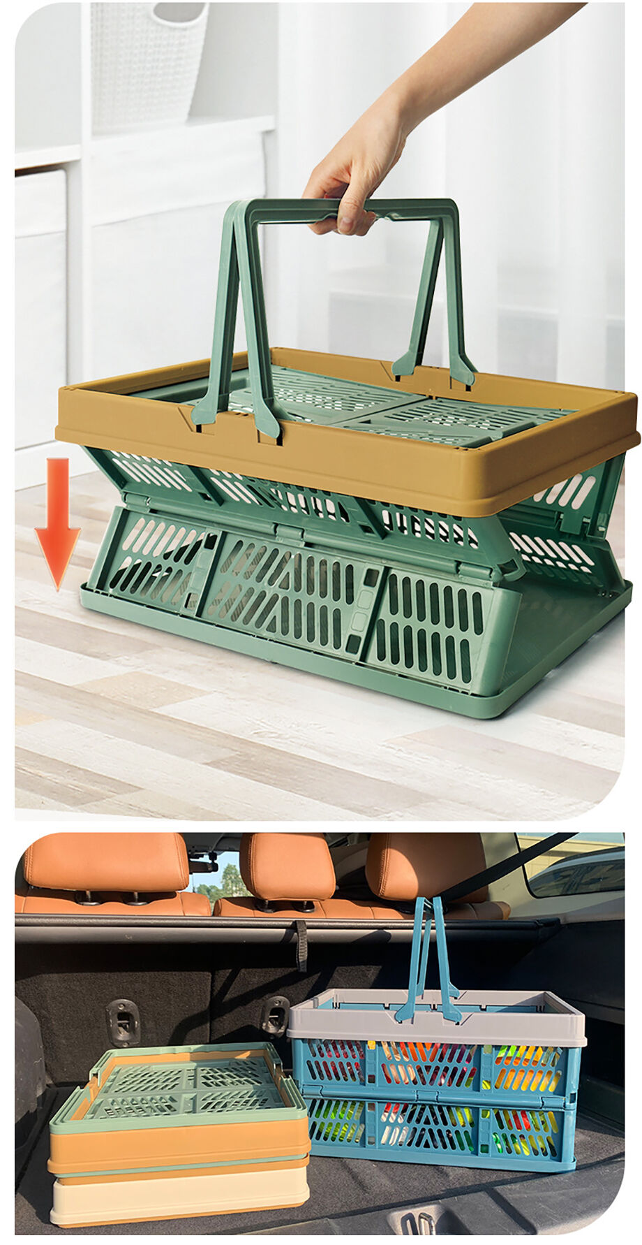 Buy Wholesale China Foldable Plastic Storage Basket Shopping Folding ...