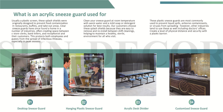 2020 High Practicality Perspex Acrylic Sneeze Guard Desktop Protective ...