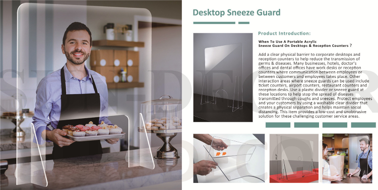 2020 High Practicality Perspex Acrylic Sneeze Guard Desktop Protective ...