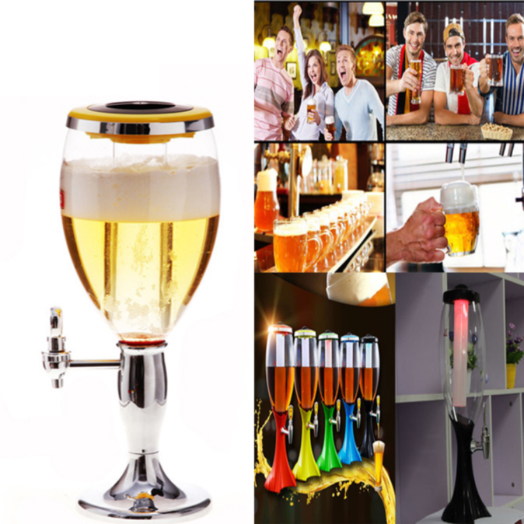 Hotel Restaurant 1.5/2/3 L Plastic Ice Tube Beer Beverage Barrel With ...