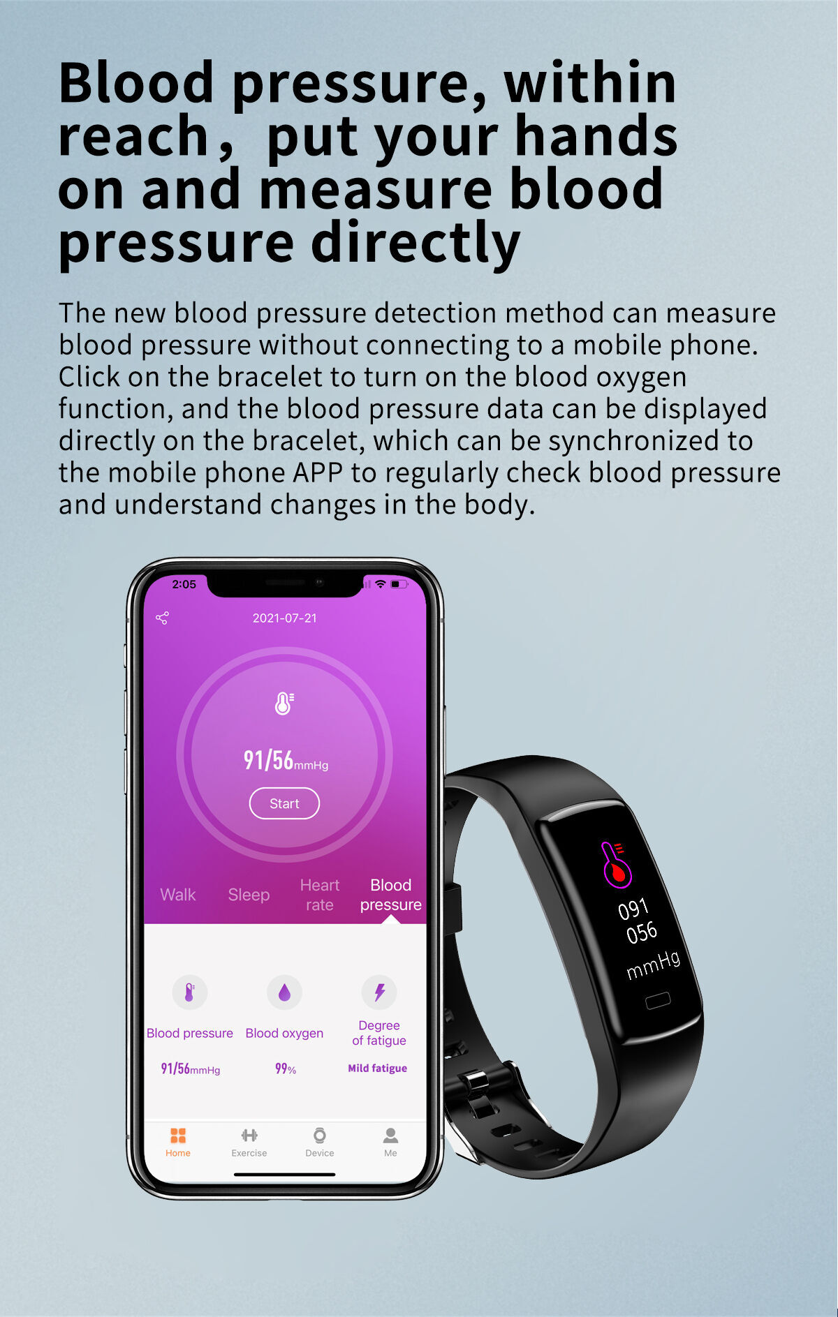 High Quality Smart Bracelet H01c Blood Pressure Health Ip67 Fitness ...