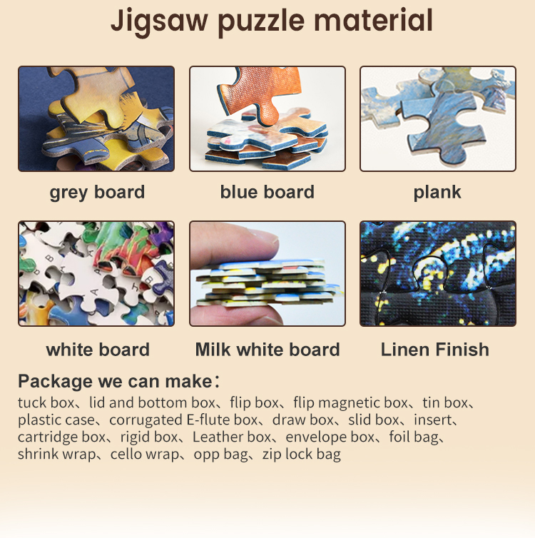 A4 A5 Cardboard Eco-friendly Wholesale 1000 Pieces Custom Blank Jigsaw ...