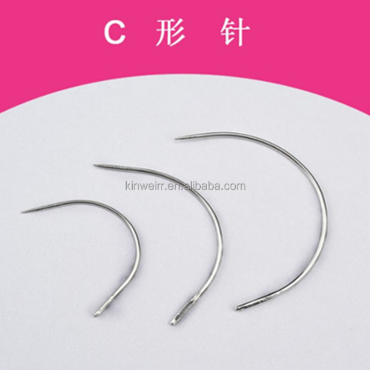 C Type Needles Hair Weaving Thread Sewing Needles For Hair Extension ...
