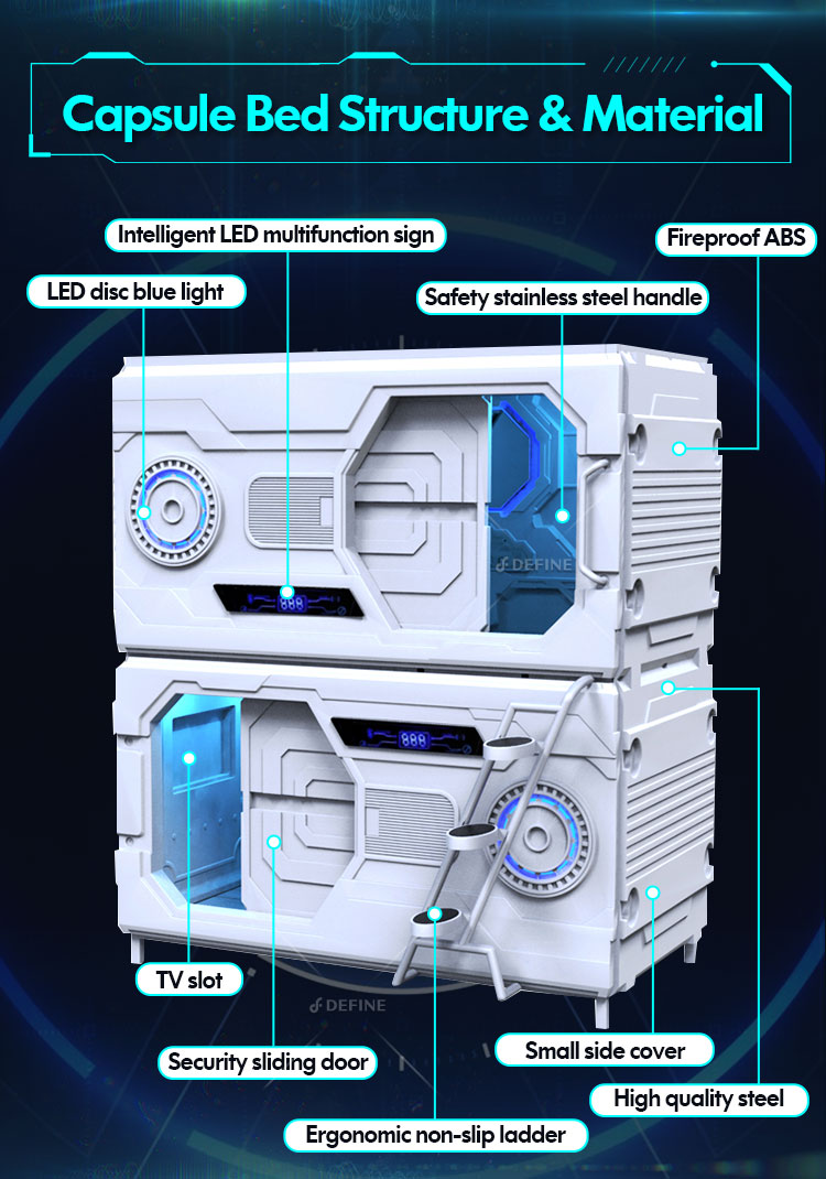 Hot Sale Single Double Soundproof Capsule Hotel Bunk Bed Capsule Bed ...