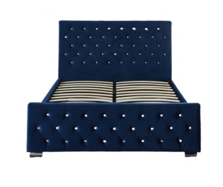 Buy China Wholesale 2021 Popular Luxury Navy Blue Velvet Fabric Bed ...