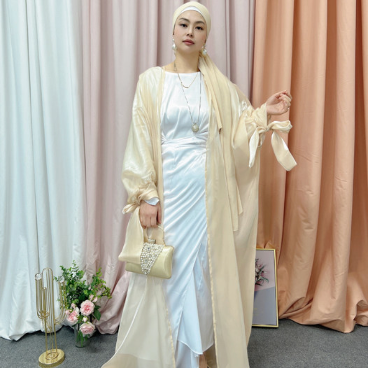 2 Pieces Set Islamic Clothing Mukena Open Abaya Dubai For 2022 New Designs Muslim Femme ...