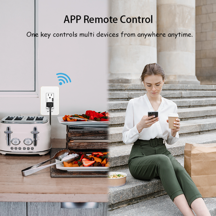 Alexa Homekit Smart Wifi Power Us Standard Household Socket Receptacle ...