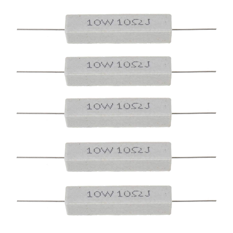 Pack Of 5 Pcs Resistor Cement Ceramic Cement Resistor 10w 10 Ohm ...