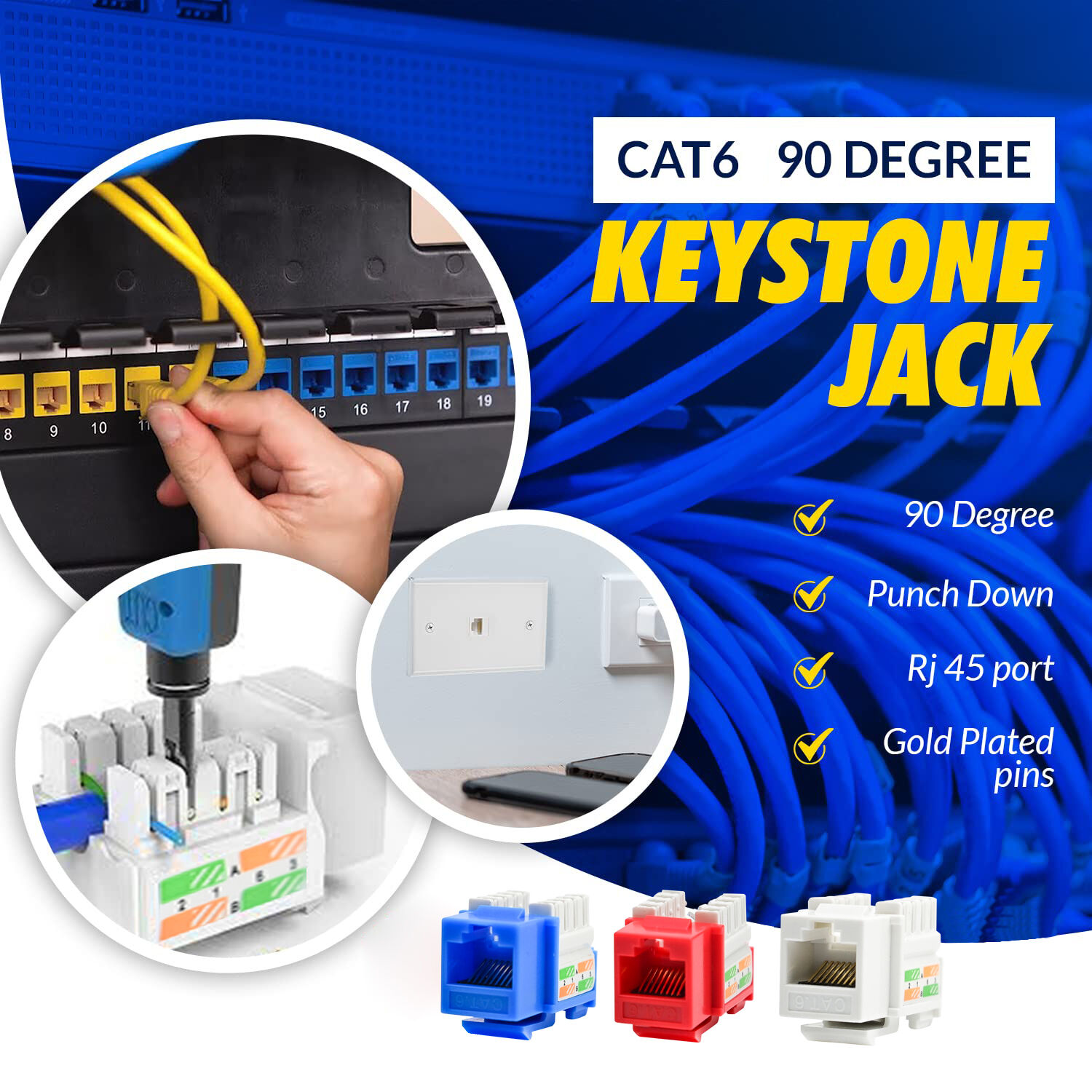 Buy Wholesale China Rj45 Ethernet Keystone Jack Cat6 Keystone Jack And Punch-down Stand Modular ...