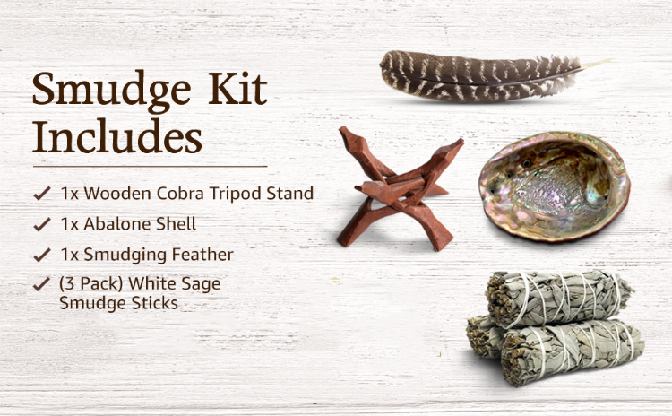 Celion Factory Sale Sage Smudging Kit Set With Sage Shells Bowl Wooden ...