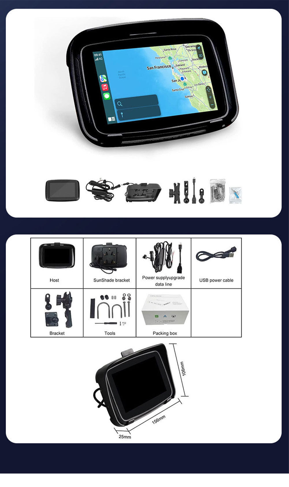 Buy Wholesale China Amazon Burst Android Waterproof Motorcycle Carplay ...