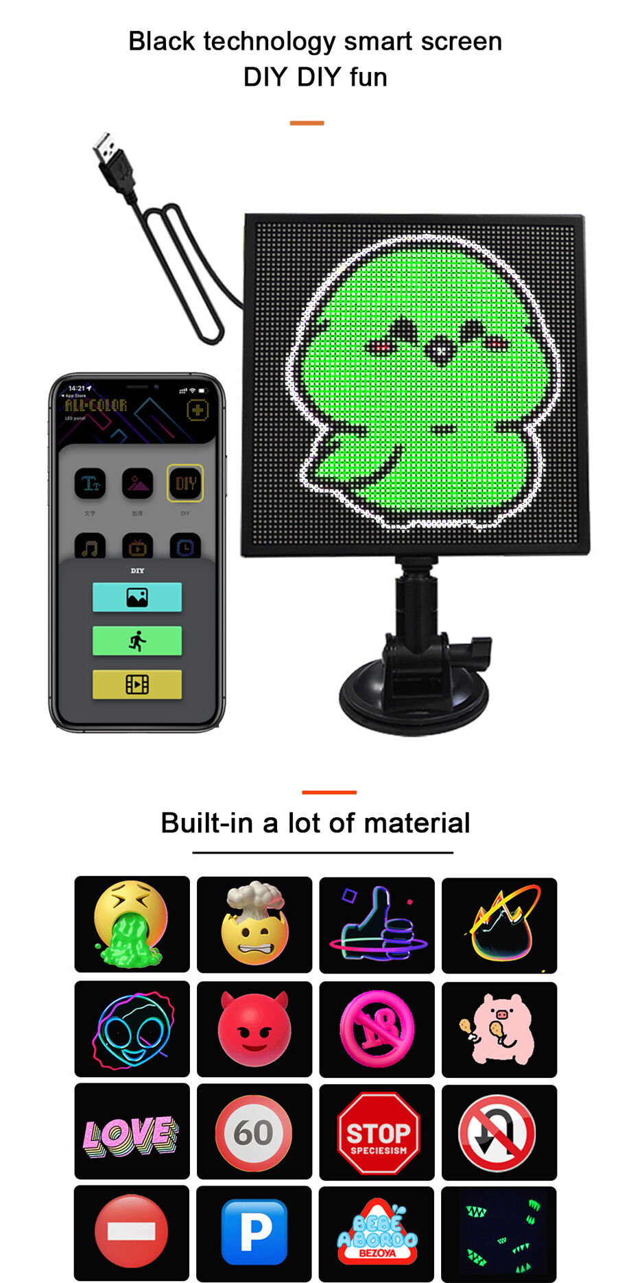 Buy Wholesale China Car Led Display Screen For Character Gif Animation ...